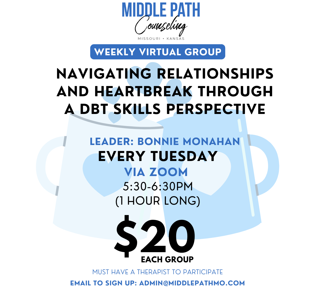 Virtual GROUP Options – Middle Path Counseling MO